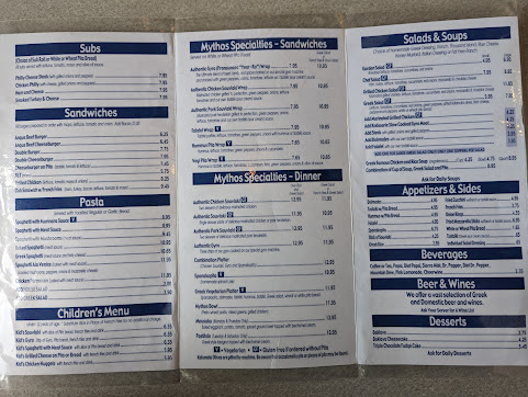 Mythos Grill Menu, Prices, Hours & Location – The Best Greek Restaurant ...
